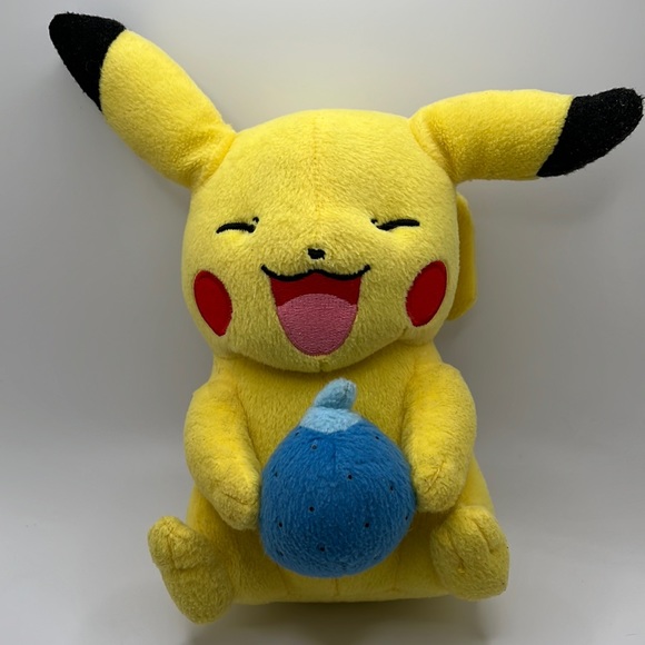 Pokemon | Toys | Pokmon Pikachu Holding A Berry Tomy Plush Toy | Poshmark